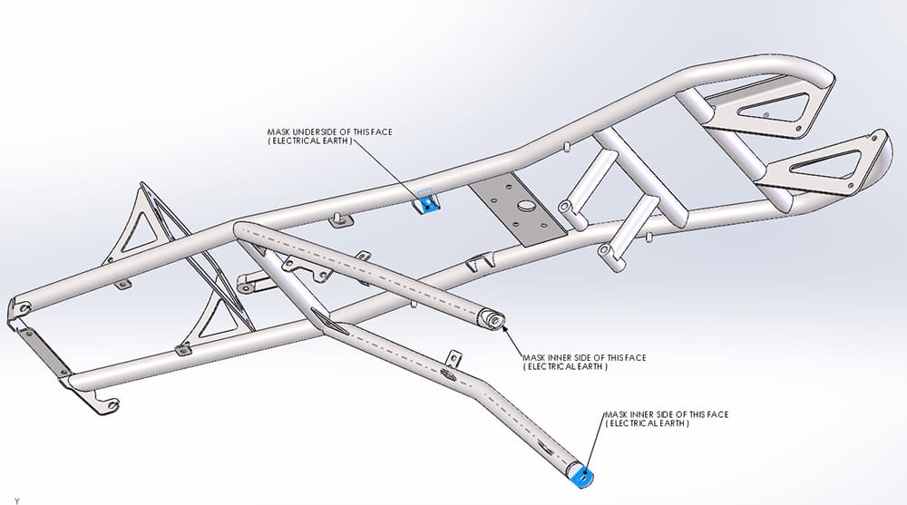 Cafe Racer subframe faces to be left bare from powdercoating copy ...